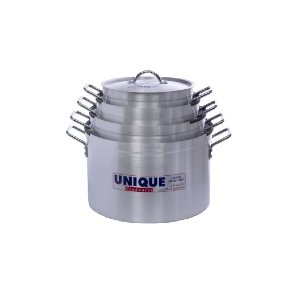 Unique Aluminium Pot Set - 8 piece (28,32,36,40cm) - Playtime Homeware